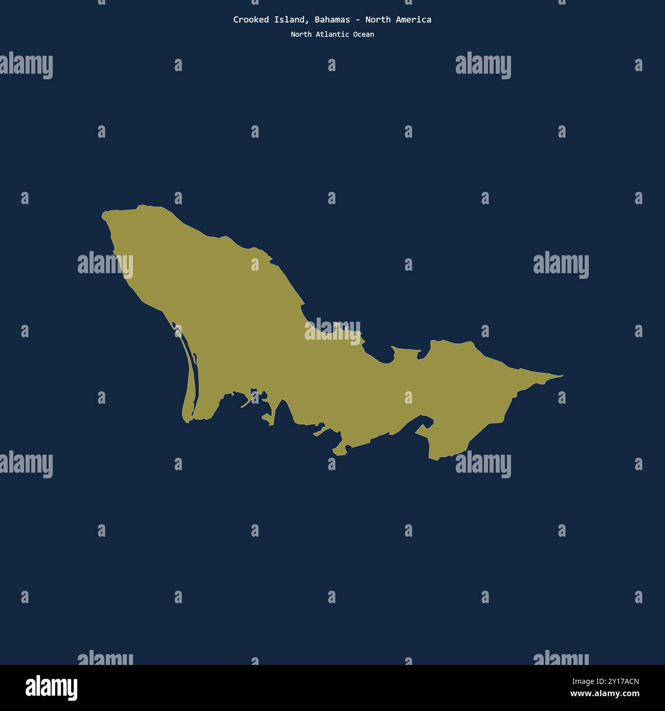 Shape of Crooked Island in the North Atlantic Ocean, belonging to ...