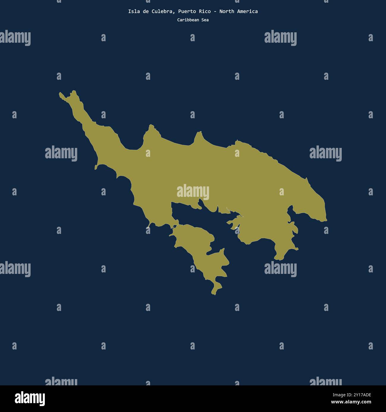 Shape of Isla de Culebra in the Caribbean Sea, belonging to Puerto Rico ...
