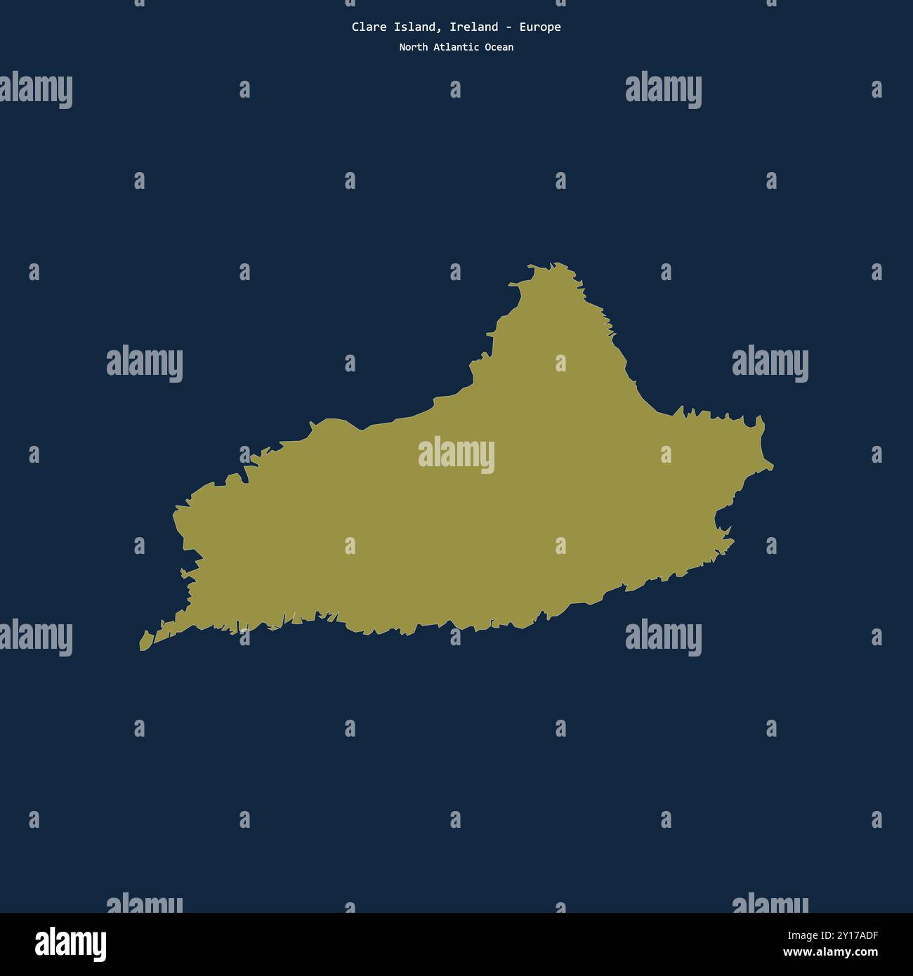 Shape of Clare Island in the North Atlantic Ocean, belonging to Ireland ...
