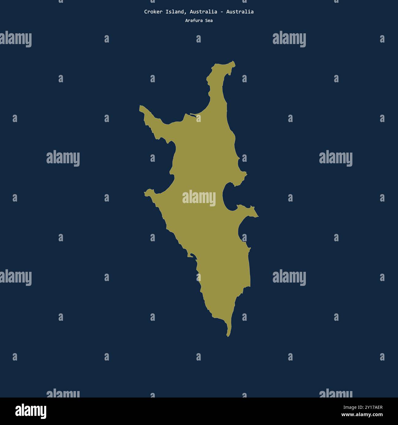 Shape of Croker Island in the Arafura Sea, belonging to Australia Stock ...