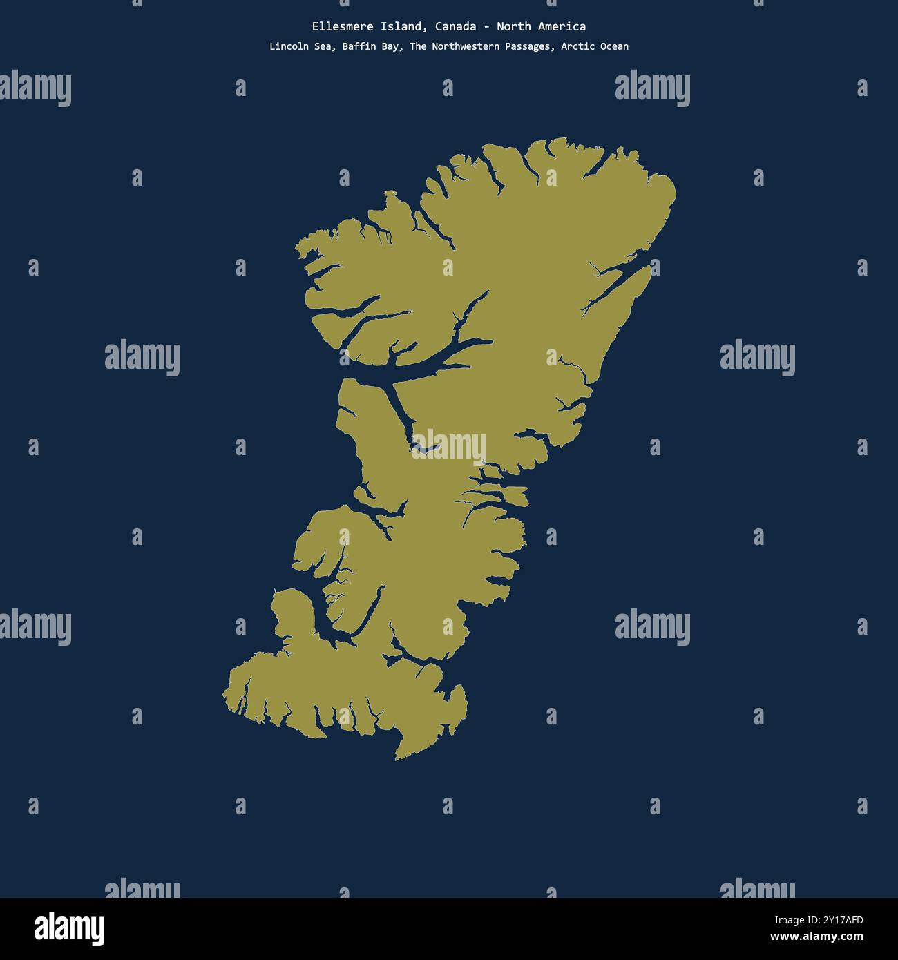 Shape of Ellesmere Island in the Baffin Bay, belonging to Canada Stock ...