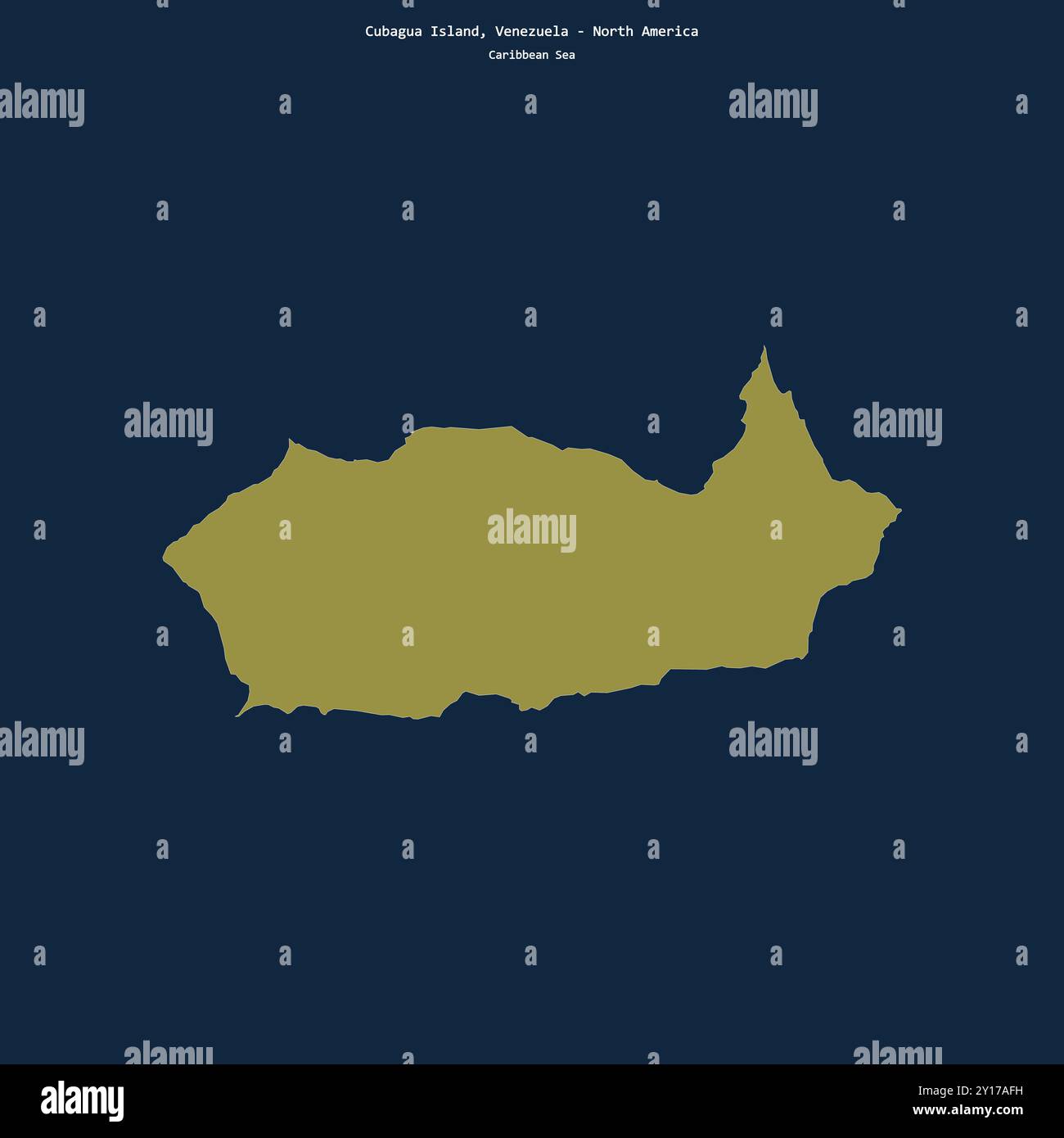 Shape of Cubagua Island in the Caribbean Sea, belonging to Venezuela ...