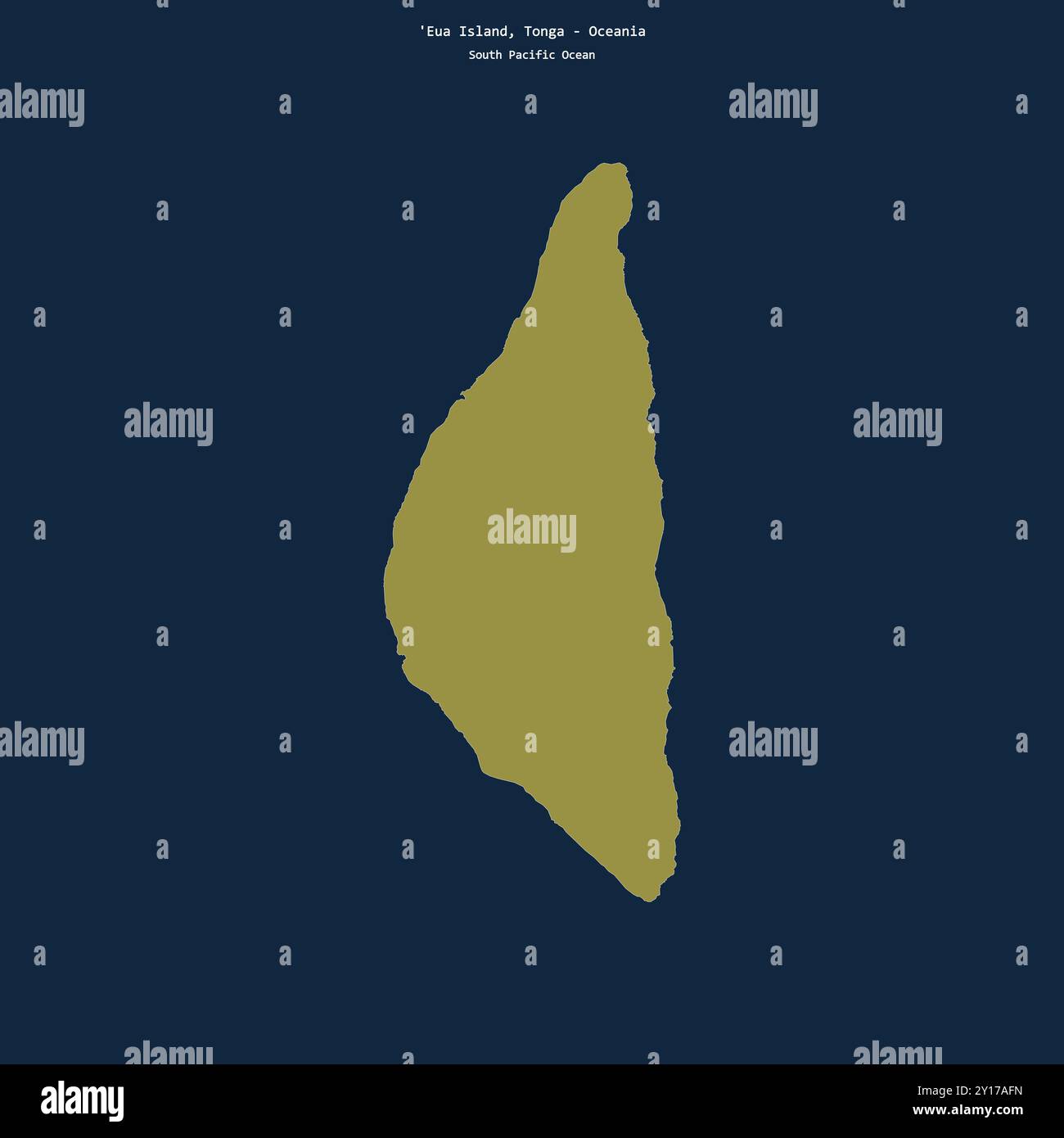 Shape of 'Eua Island in the South Pacific Ocean, belonging to Tonga ...