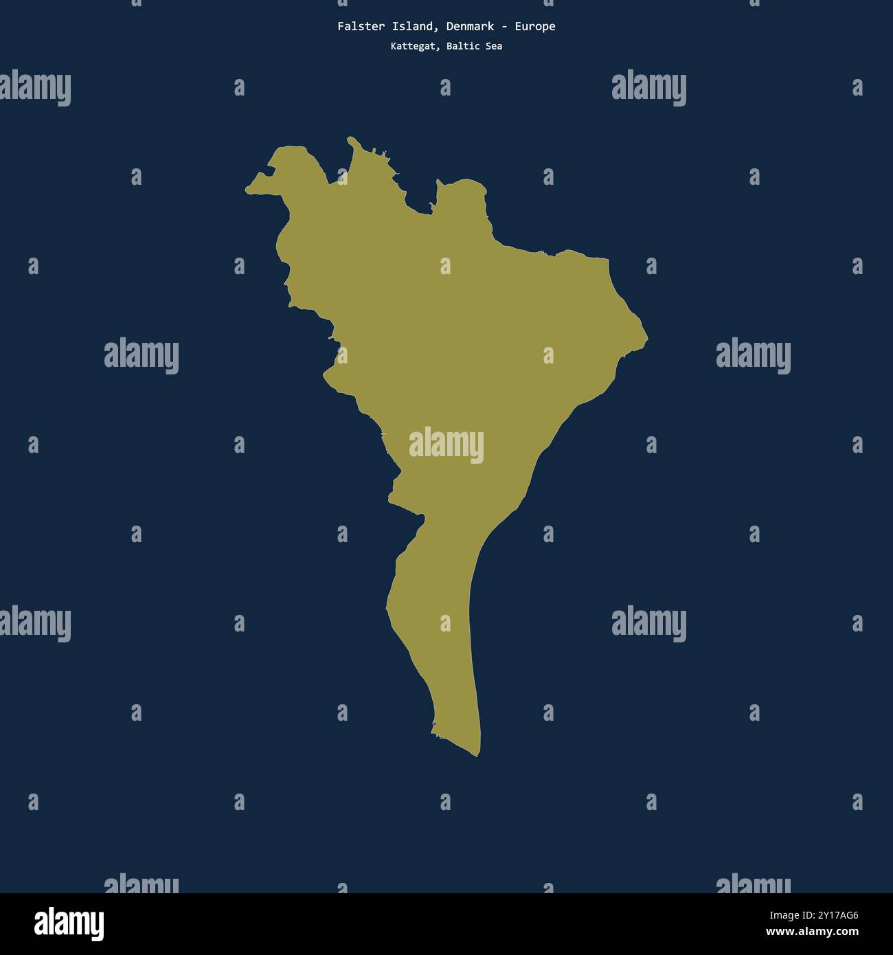 Shape of Falster Island in the Kattegat, belonging to Denmark Stock ...