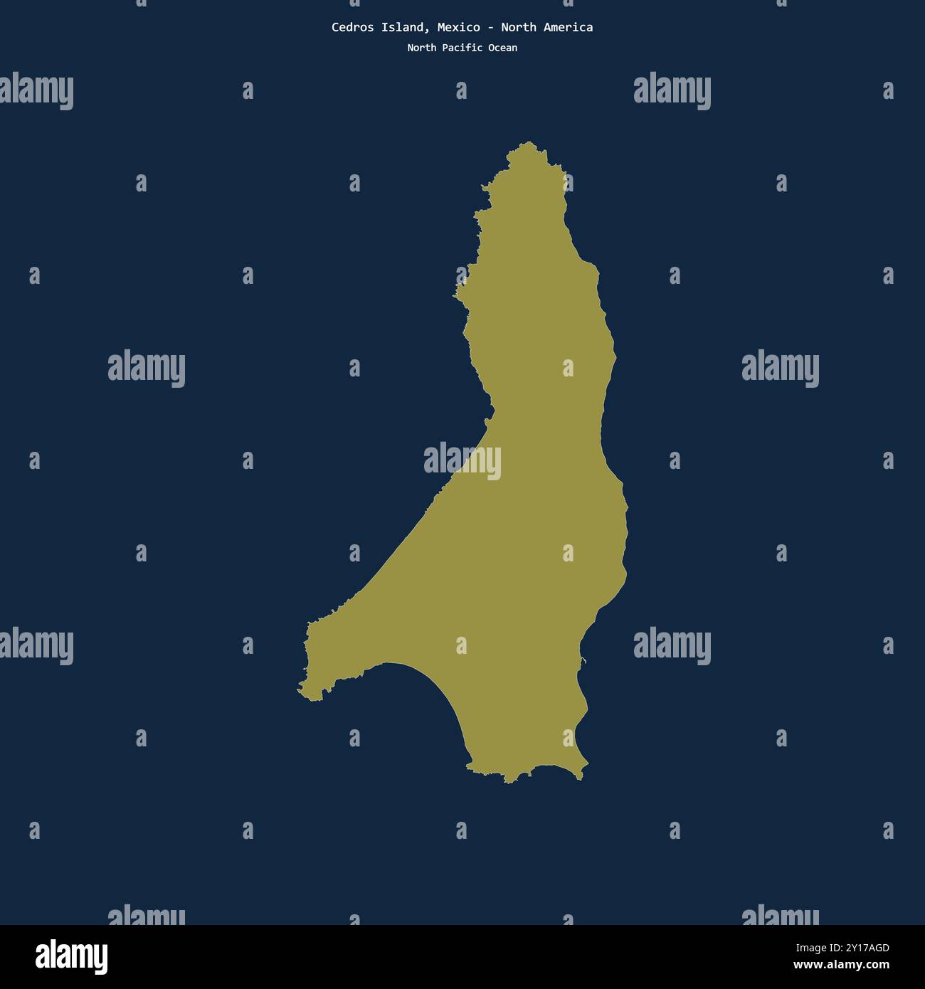 Shape of Cedros Island in the North Pacific Ocean, belonging to Mexico ...