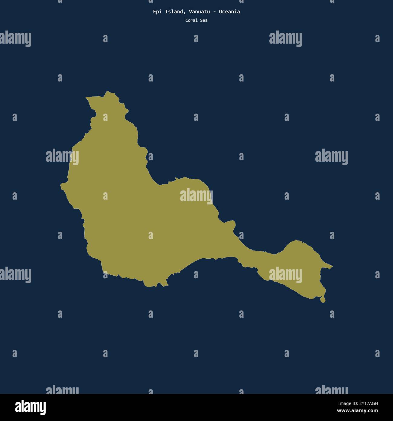 Shape of Epi Island in the Coral Sea, belonging to Vanuatu Stock Photo ...