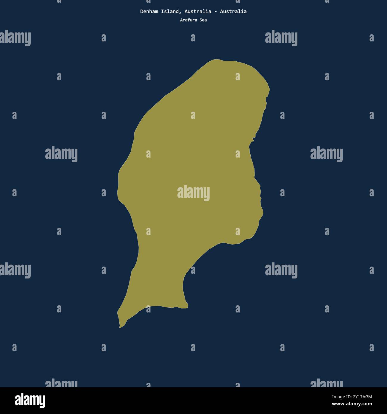 Shape of Denham Island in the Arafura Sea, belonging to Australia Stock ...