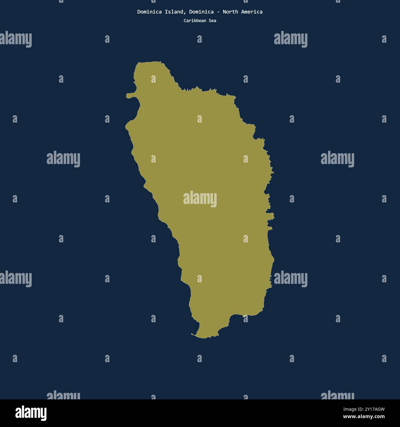 Shape of Dominica Island in the Caribbean Sea, belonging to Dominica ...