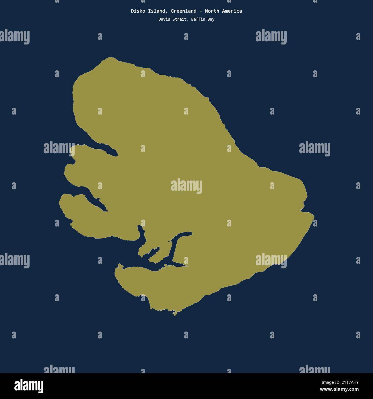Shape of Disko Island in the Baffin Bay, belonging to Greenland Stock ...