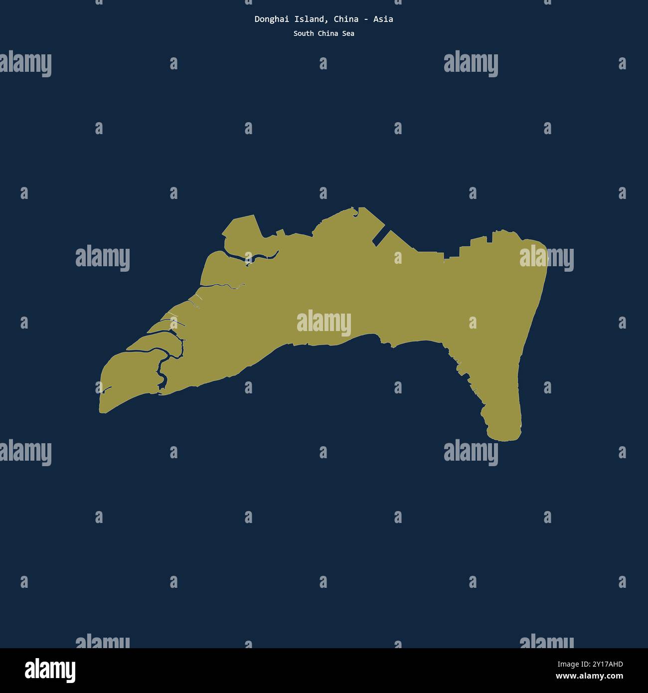 Shape of Donghai Island in the South China Sea, belonging to China ...