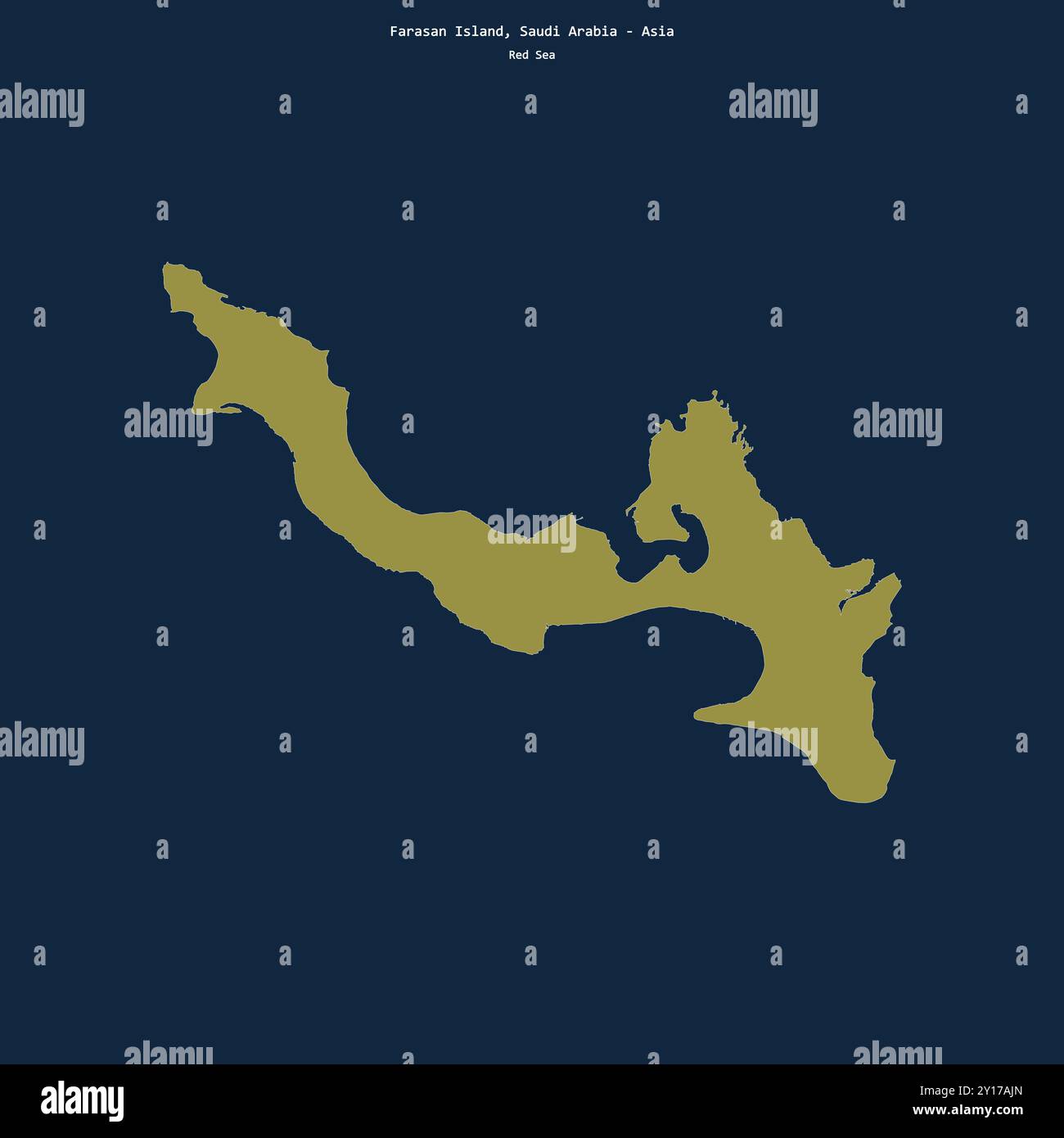 Shape of Farasan Island in the Red Sea, belonging to Saudi Arabia Stock ...