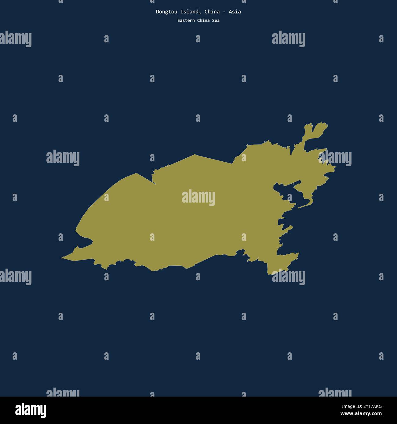 Shape of Dongtou Island in the Eastern China Sea, belonging to China ...