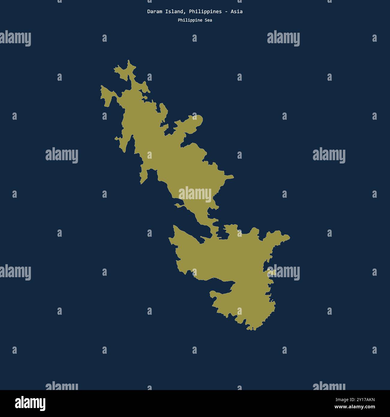 Shape of Daram Island in the Philippine Sea, belonging to Philippines ...