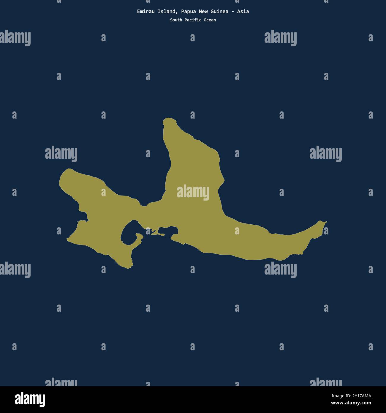 Shape of Emirau Island in the South Pacific Ocean, belonging to Papua ...