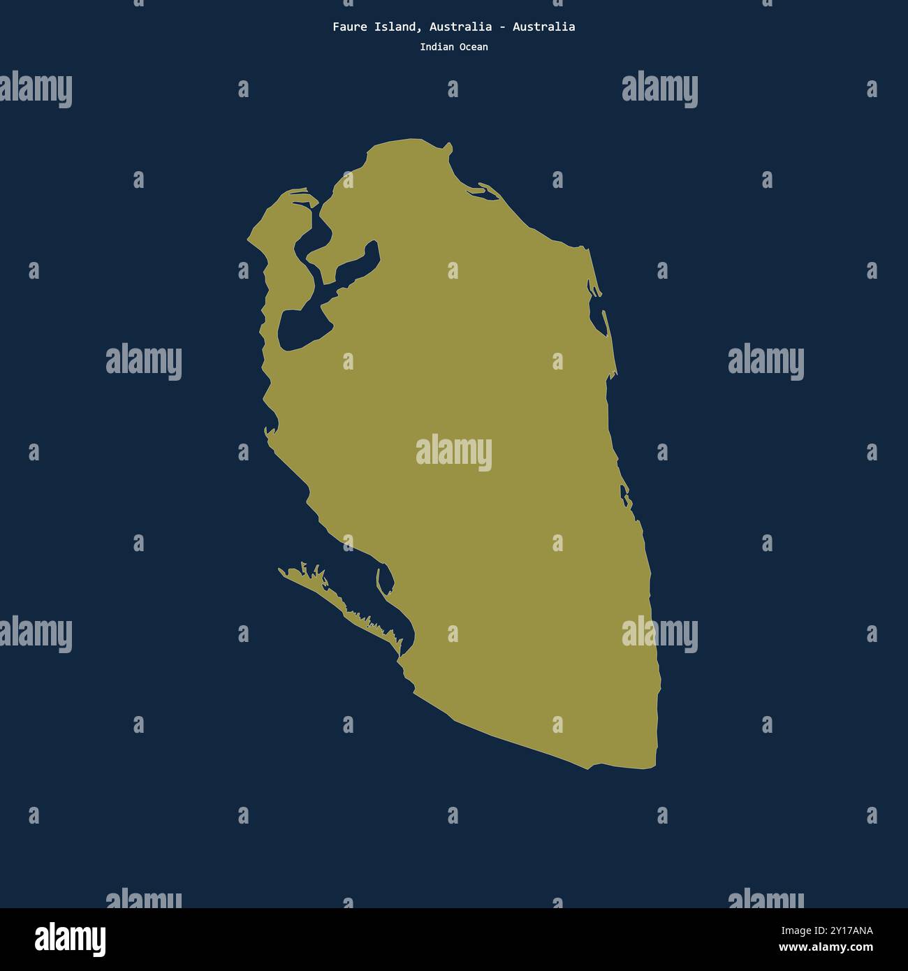 Shape of Faure Island in the Indian Ocean, belonging to Australia Stock ...