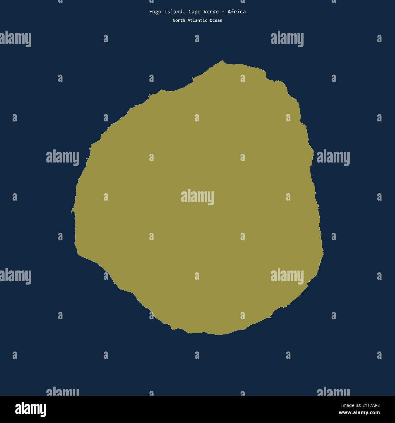 Shape of Fogo Island in the North Atlantic Ocean, belonging to Cape ...