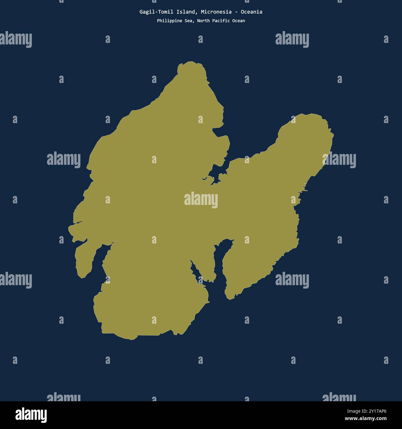 Shape of Gagil-Tomil Island in the Philippine Sea, belonging to ...