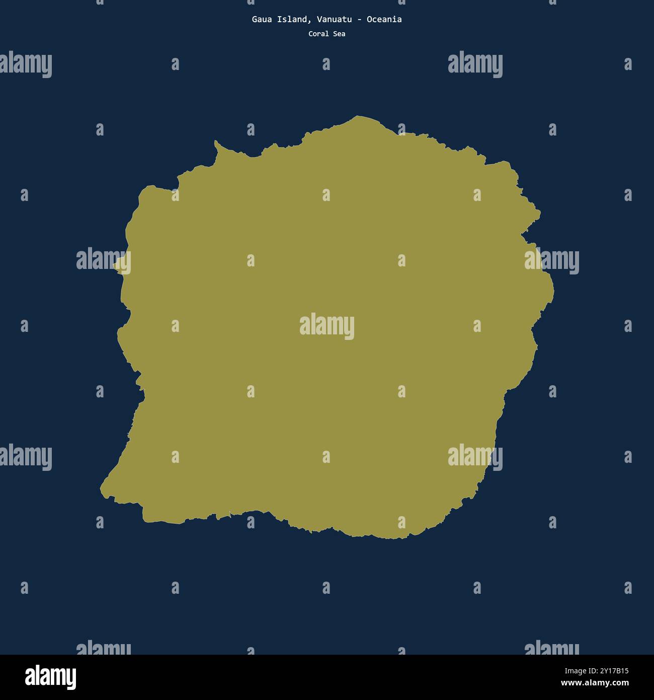 Shape of Gaua Island in the Coral Sea, belonging to Vanuatu Stock Photo ...