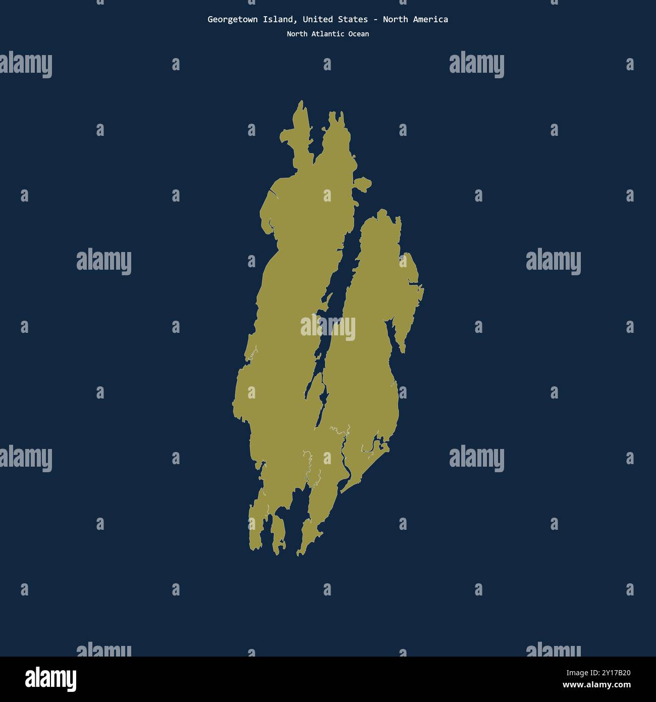 Shape of Georgetown Island in the North Atlantic Ocean, belonging to ...