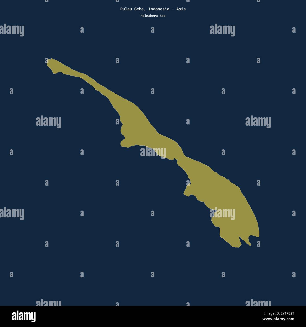 Shape of Pulau Gebe in the Halmahera Sea, belonging to Indonesia Stock ...