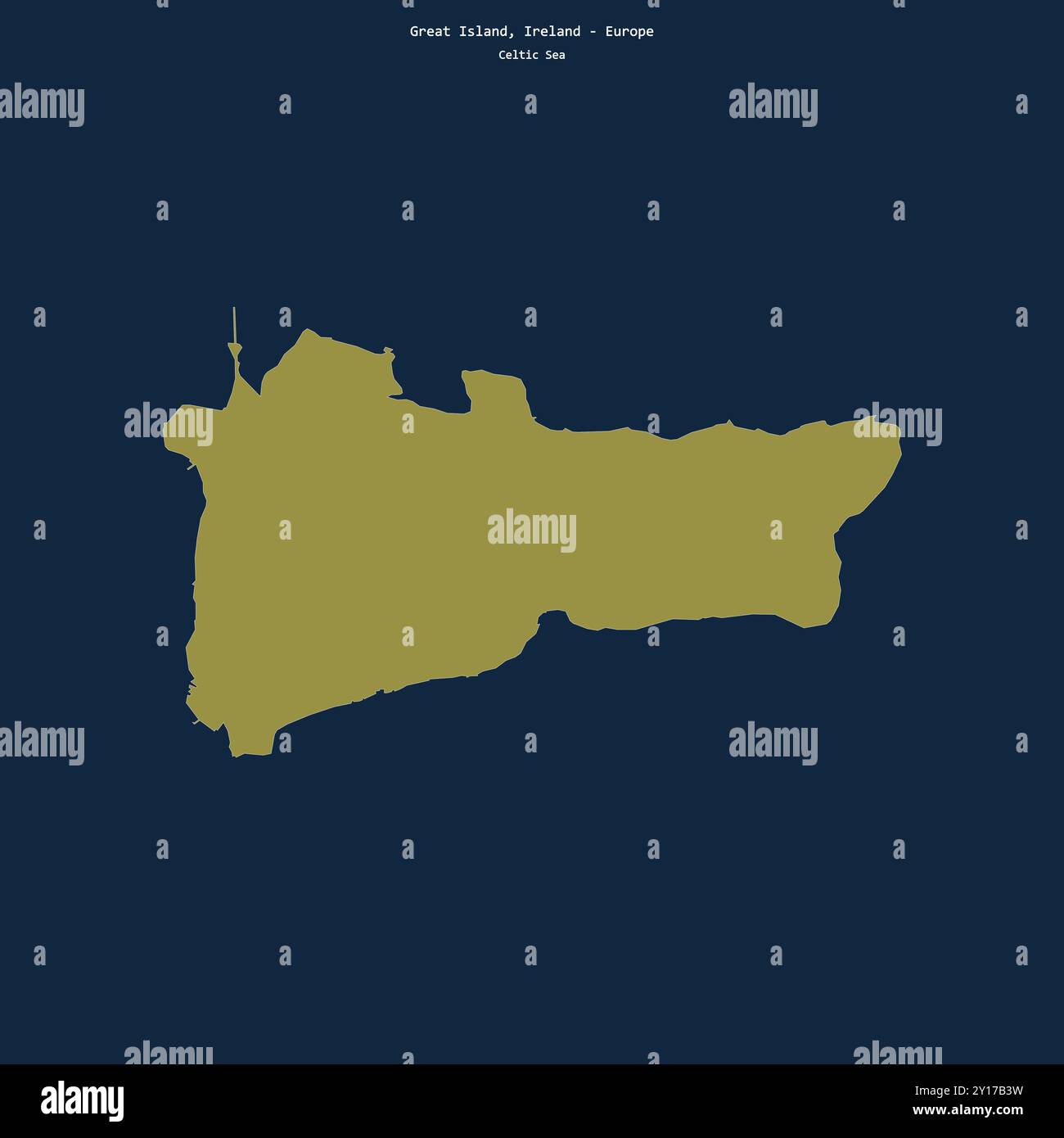 Shape of Great Island in the Celtic Sea, belonging to Ireland Stock ...