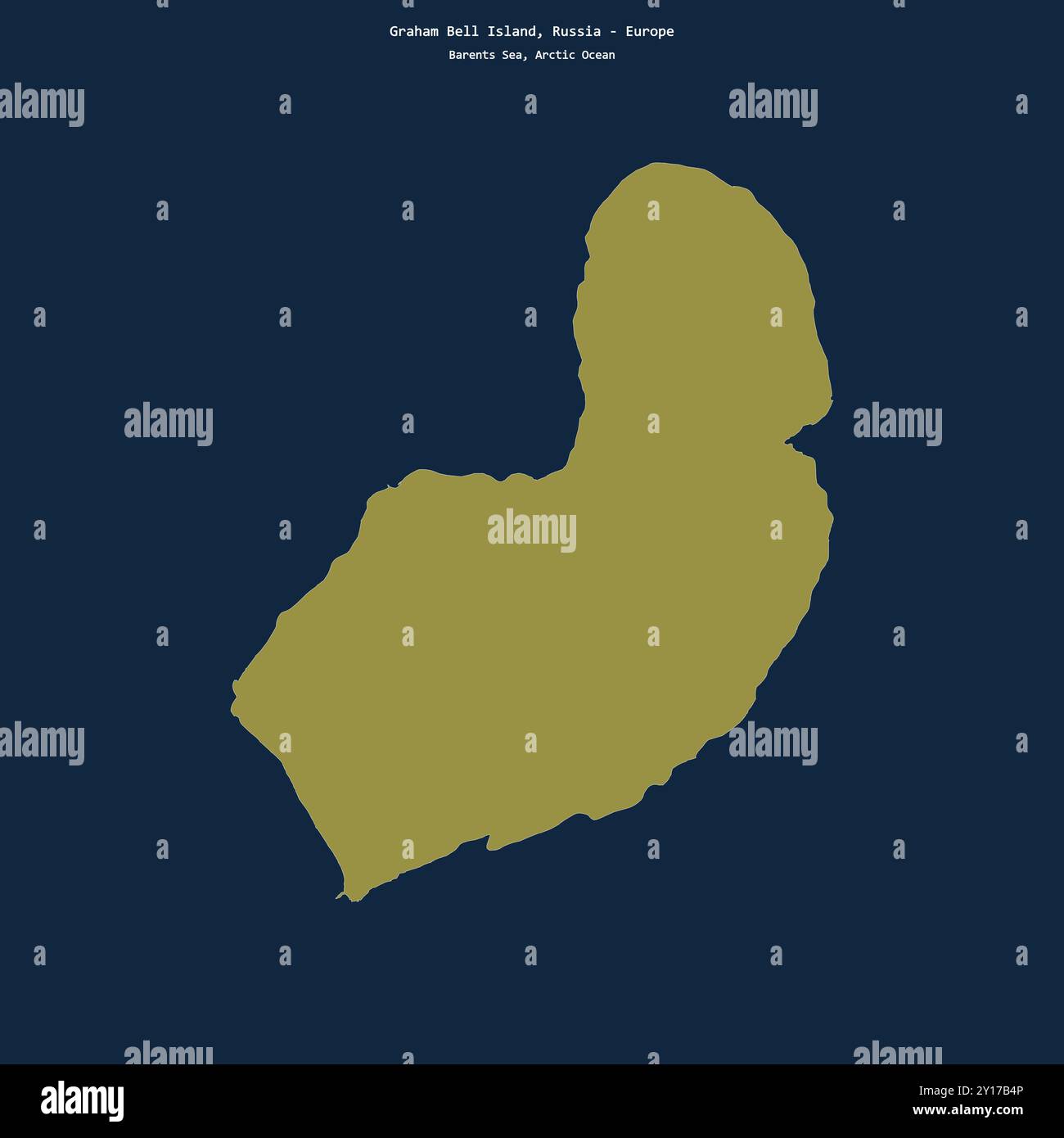 Shape of Graham Bell Island in the Barents Sea, belonging to Russia Stock Photo - Alamy