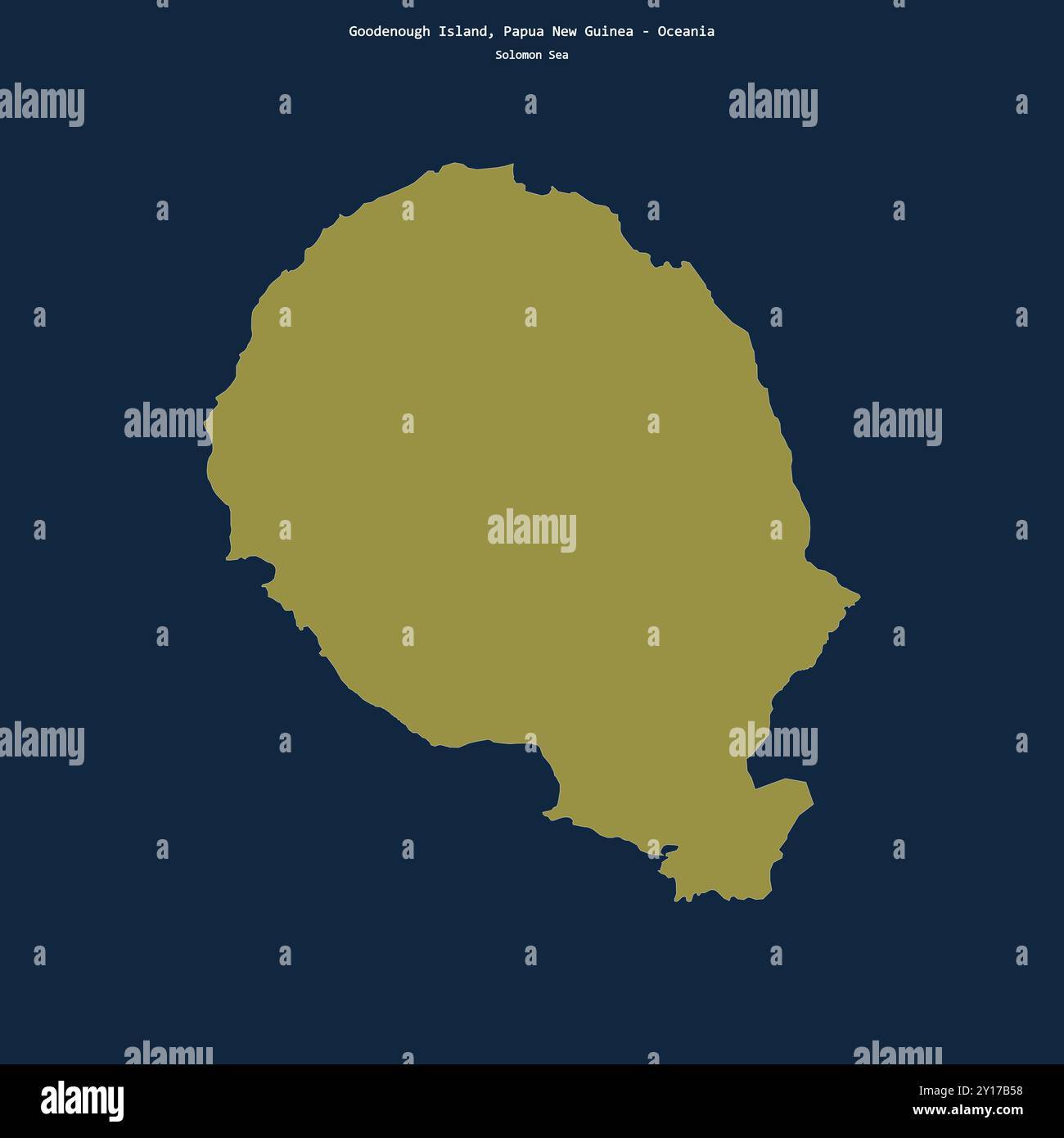 Shape of Goodenough Island in the Solomon Sea, belonging to Papua New ...