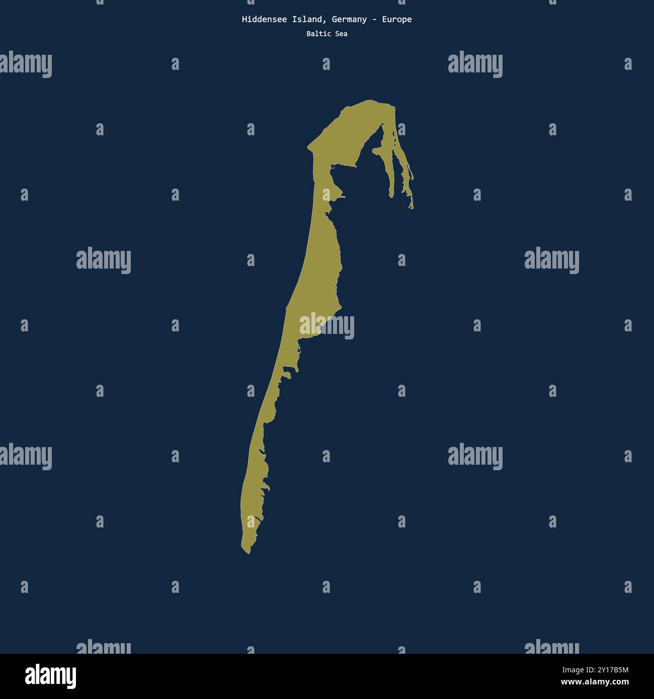 Shape of Hiddensee Island in the Baltic Sea, belonging to Germany Stock ...