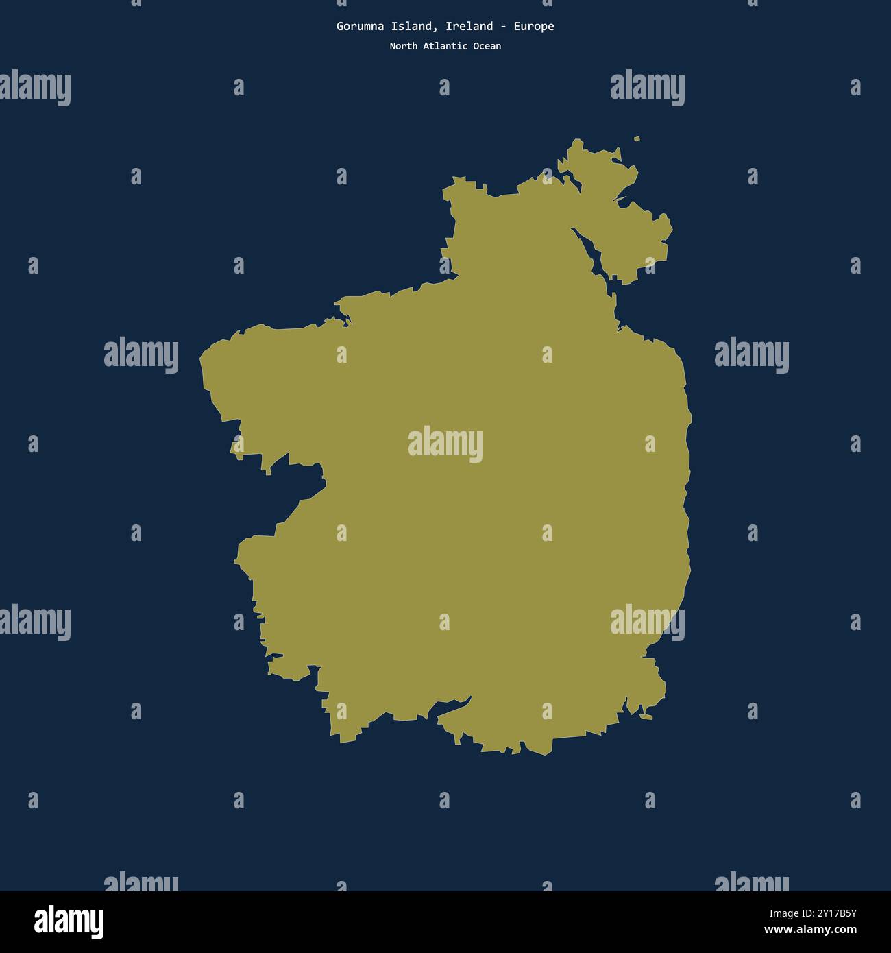 Shape of Gorumna Island in the North Atlantic Ocean, belonging to ...