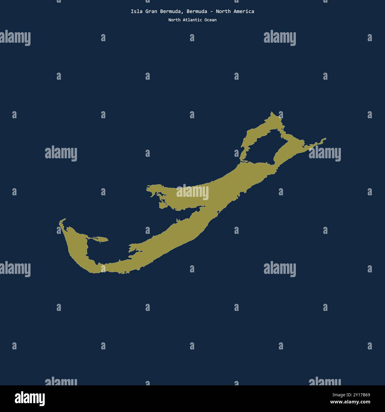 Shape of Isla Gran Bermuda in the North Atlantic Ocean, belonging to ...