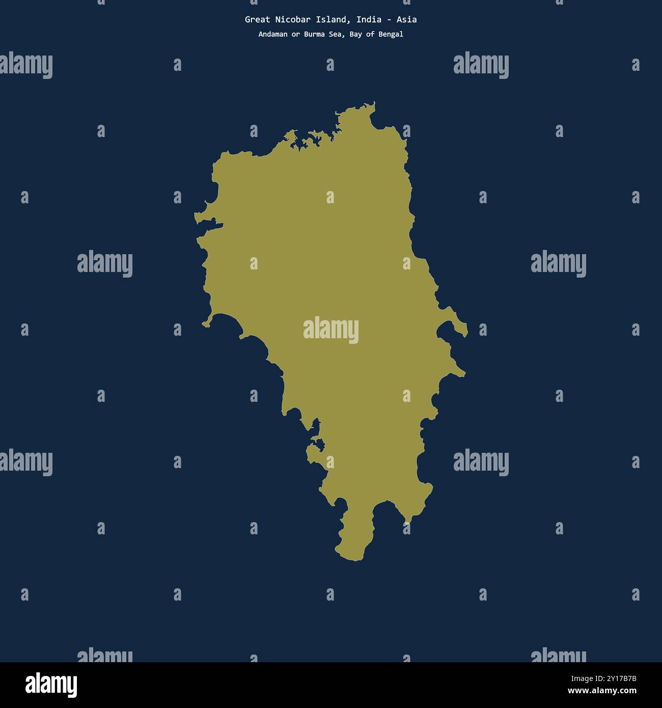 Shape of Great Nicobar Island in the Bay of Bengal, belonging to India ...