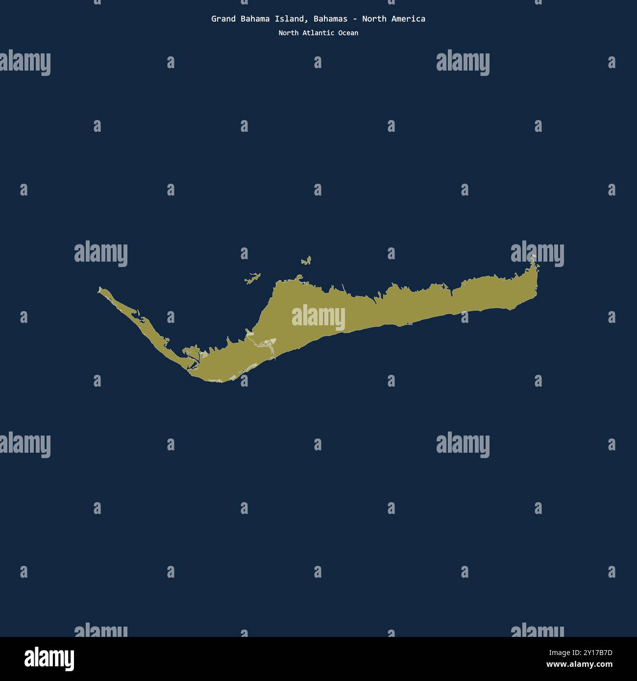 Shape of Grand Bahama Island in the North Atlantic Ocean, belonging to ...