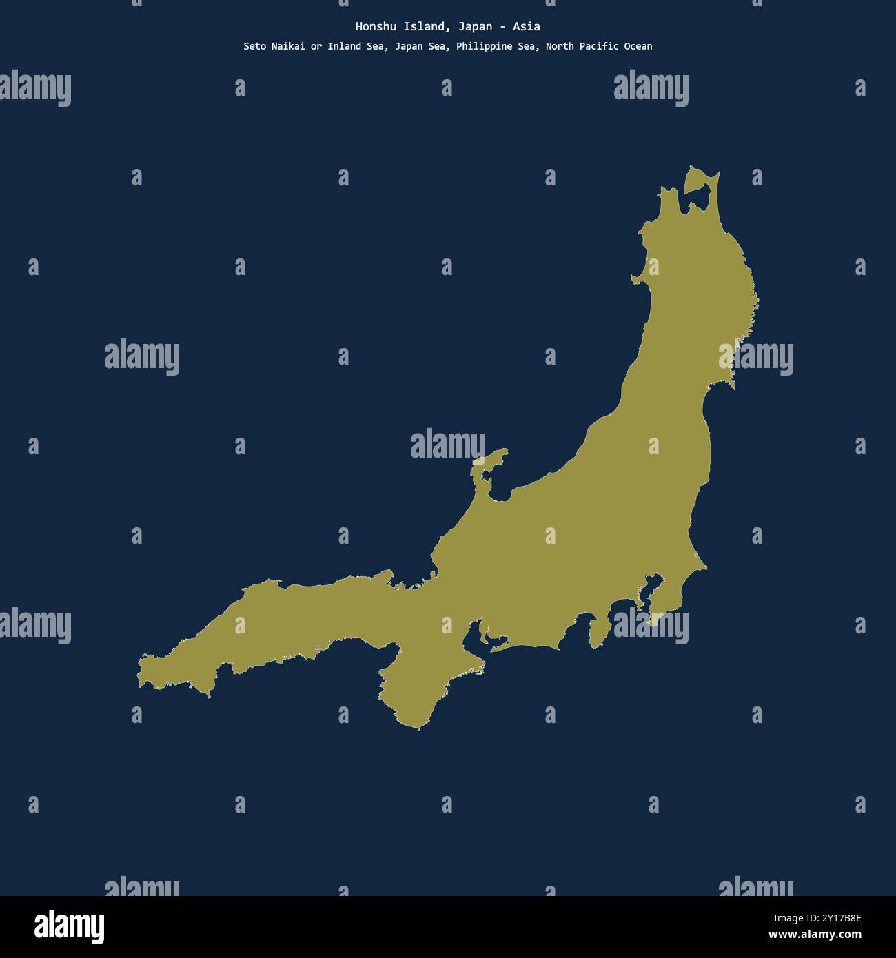 Shape of Honshu Island in the Japan Sea, belonging to Japan Stock Photo ...