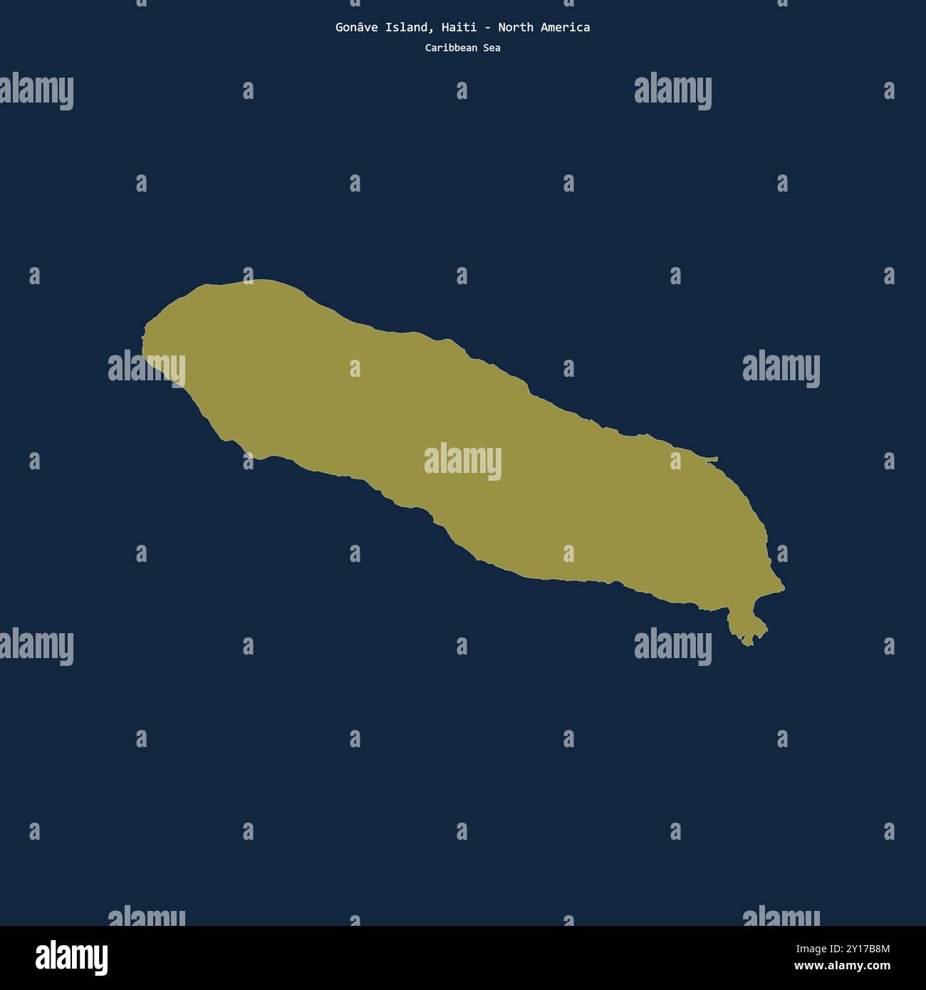 Shape of Gonave Island in the Caribbean Sea, belonging to Haiti Stock ...