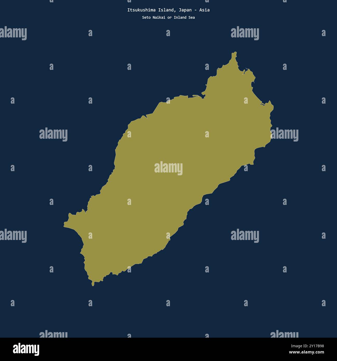 Shape of Itsukushima Island in the Seto Naikai or Inland Sea, belonging ...