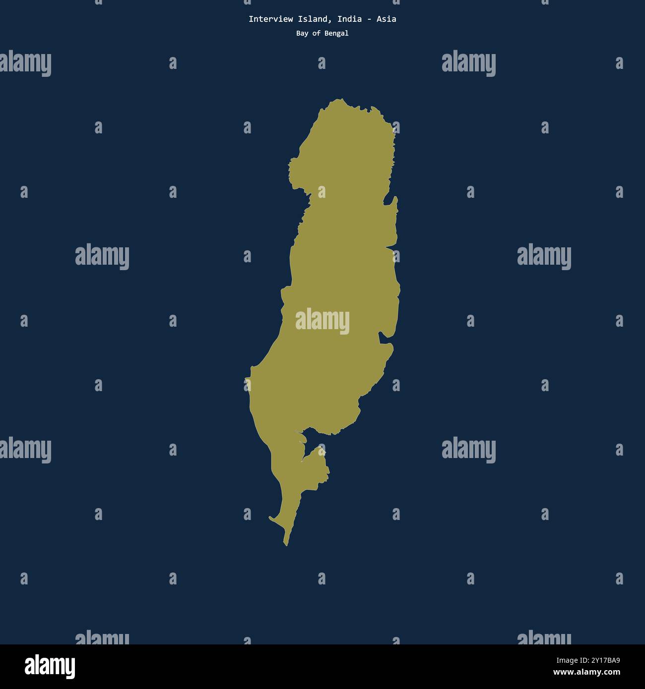 Shape of Interview Island in the Bay of Bengal, belonging to India ...