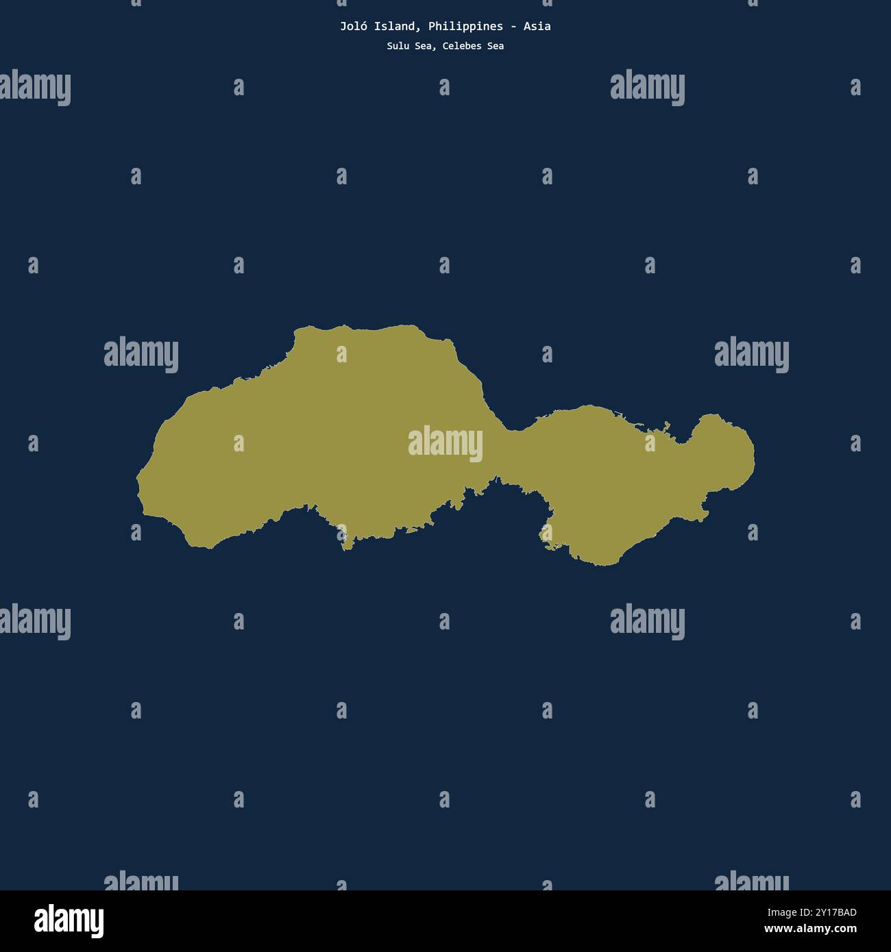 Shape of Jolo Island in the Sulu Sea, belonging to Philippines Stock ...