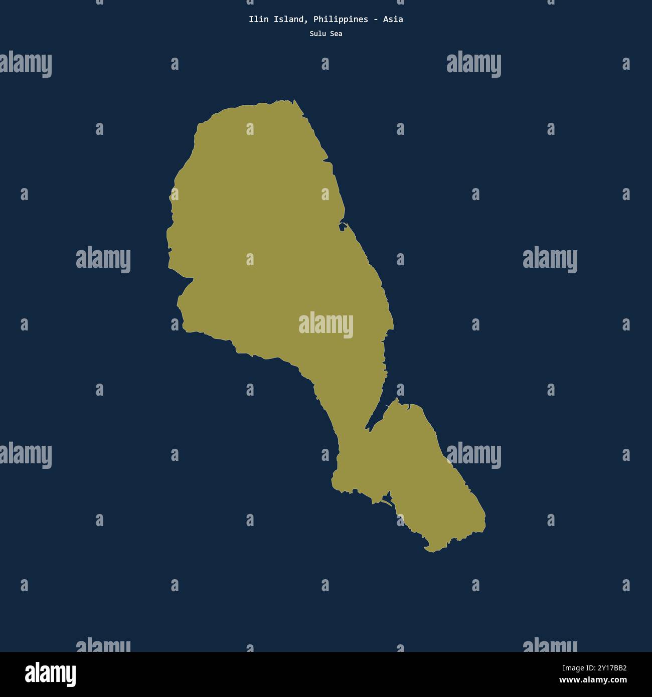 Shape of Ilin Island in the Sulu Sea, belonging to Philippines Stock ...