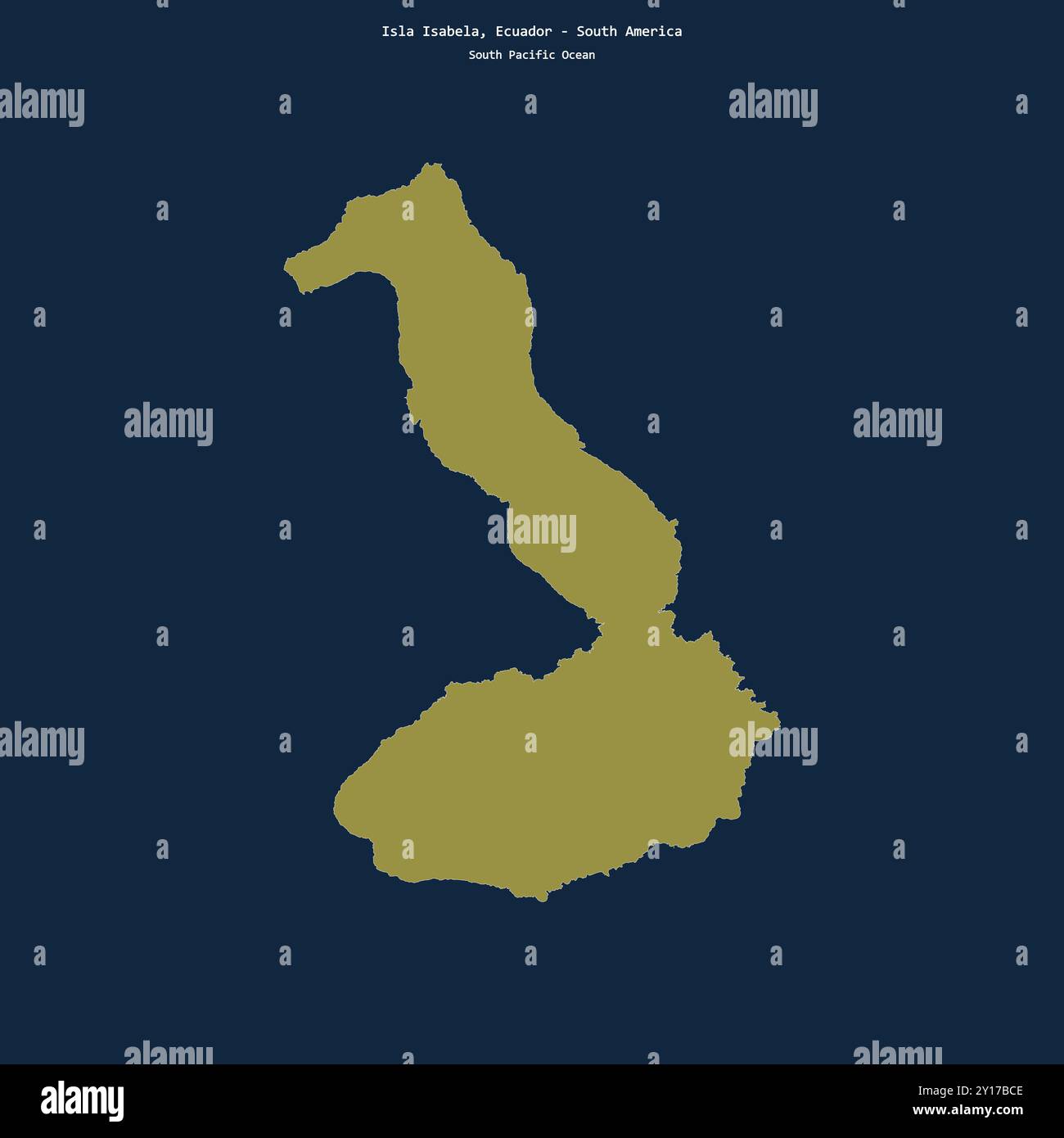 Shape of Isla Isabela in the South Pacific Ocean, belonging to Ecuador ...