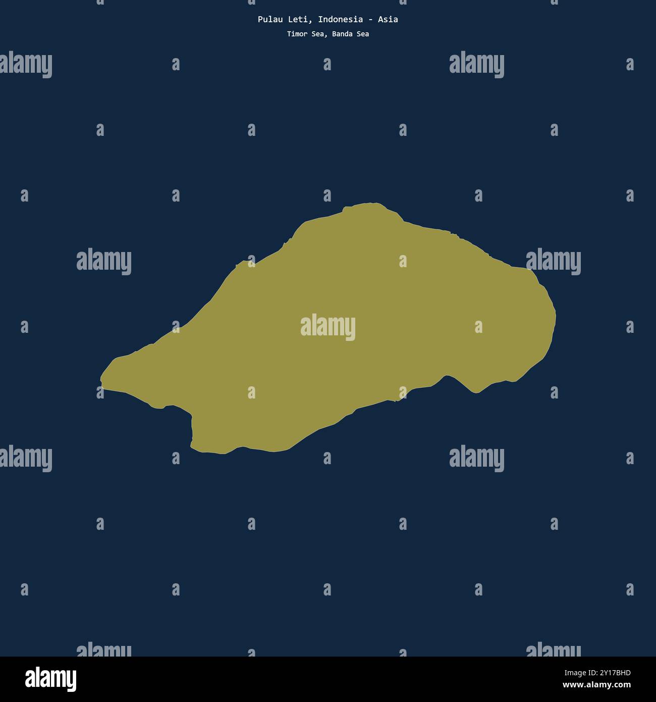 Shape of Pulau Leti in the Timor Sea, belonging to Indonesia Stock ...