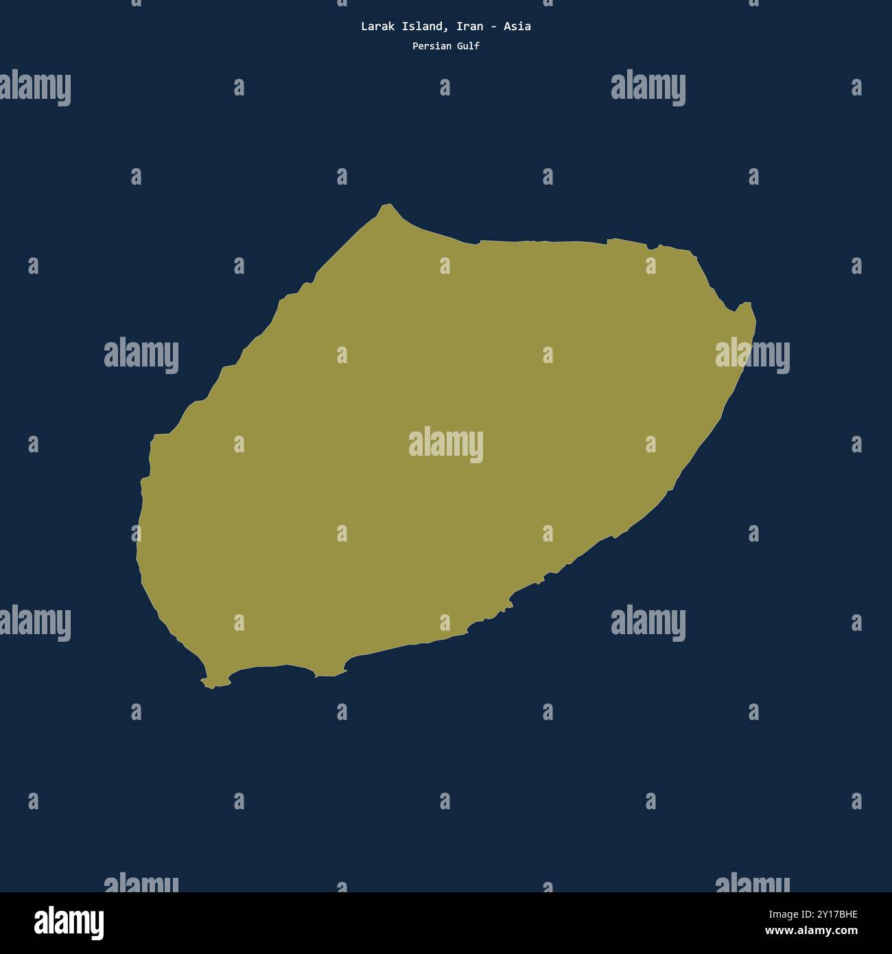 Shape of Larak Island in the Persian Gulf, belonging to Iran Stock ...