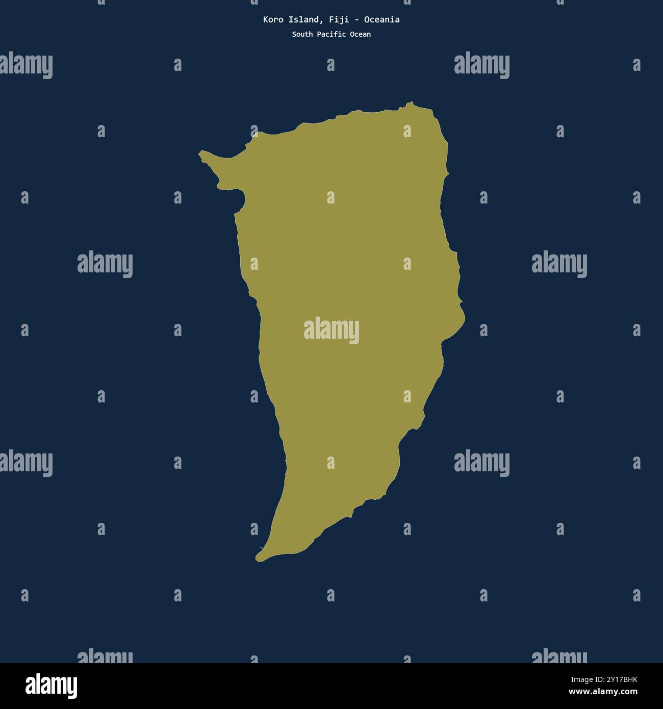 Shape of Koro Island in the South Pacific Ocean, belonging to Fiji ...
