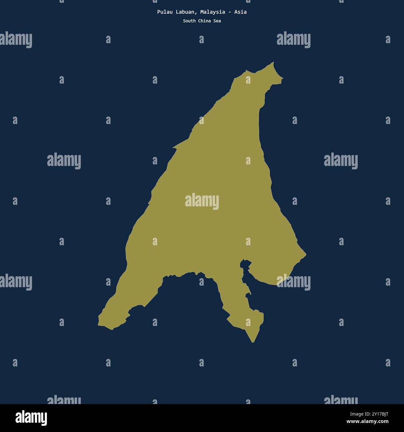 Shape of Pulau Labuan in the South China Sea, belonging to Malaysia ...