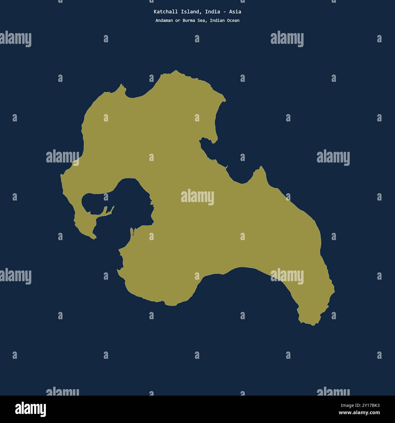 Shape of Katchall Island in the Indian Ocean, belonging to India Stock ...