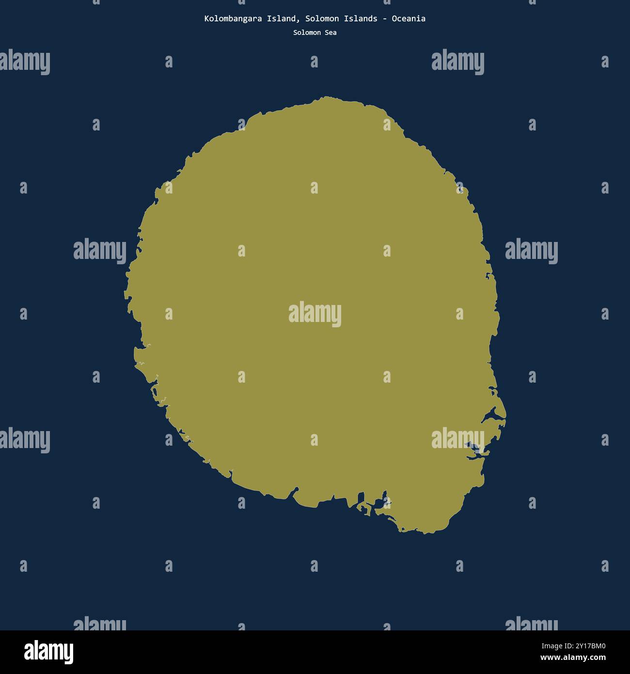 Shape of Kolombangara Island in the Solomon Sea, belonging to Solomon ...