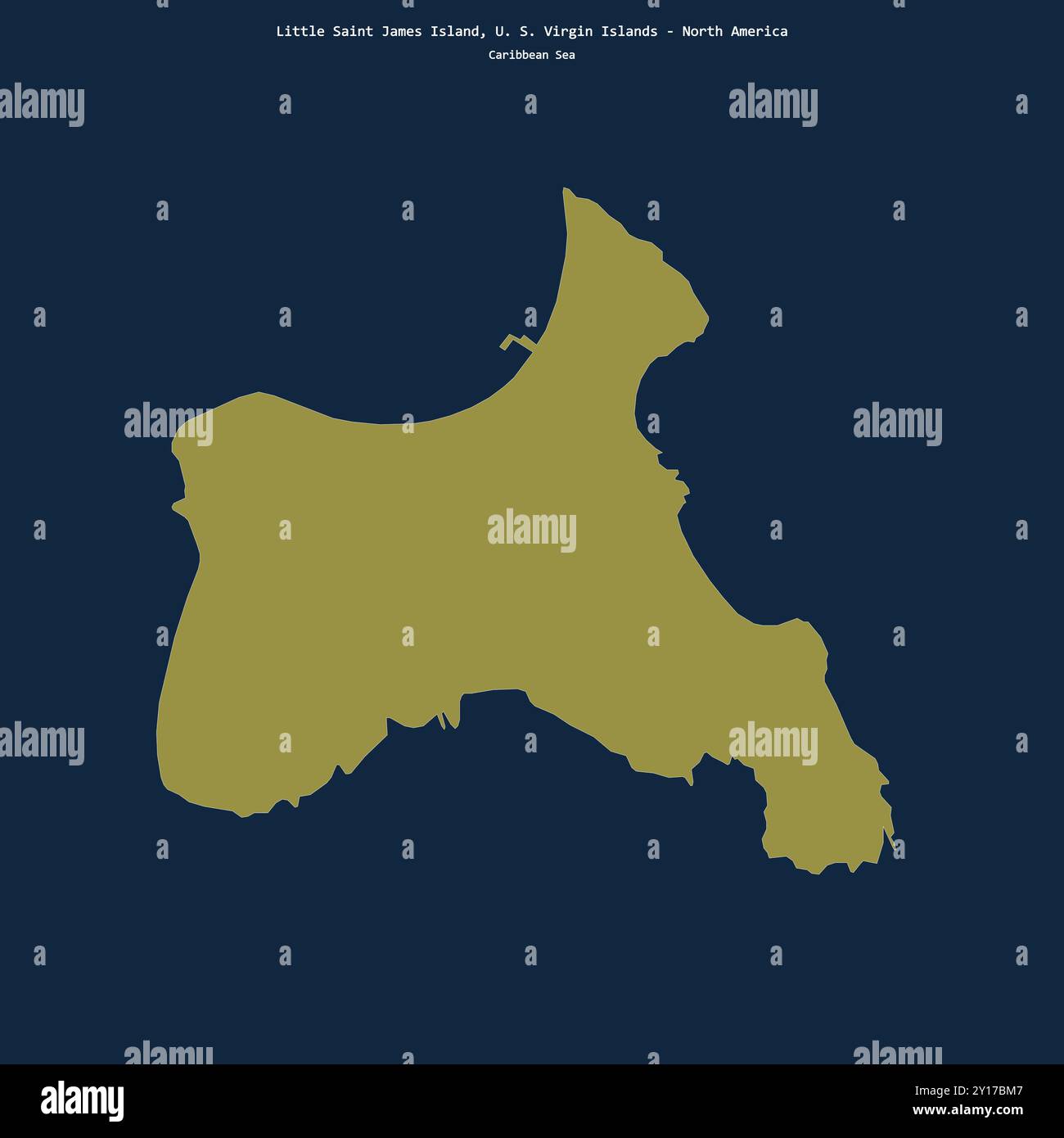 Shape of Little Saint James Island in the Caribbean Sea, belonging to U ...