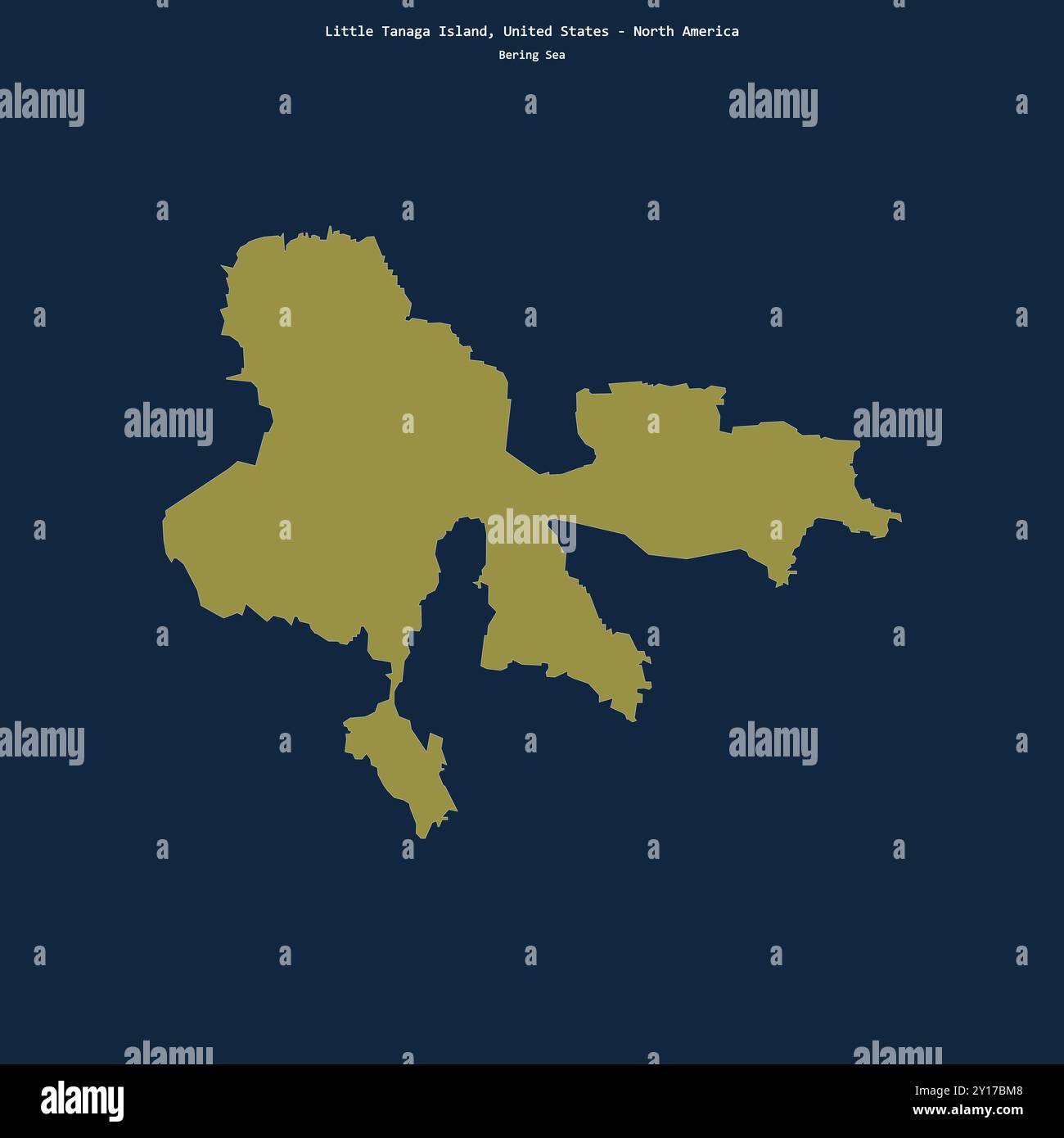 Shape of Little Tanaga Island in the Bering Sea, belonging to United ...