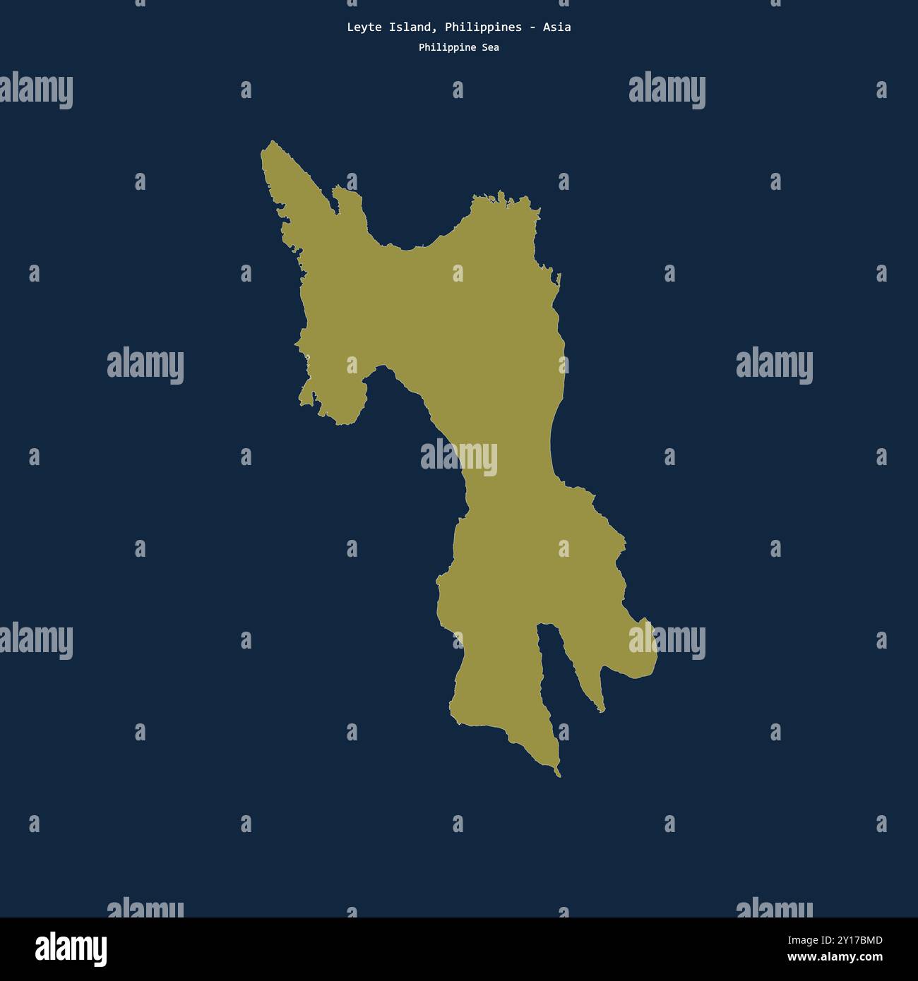 Shape of Leyte Island in the Philippine Sea, belonging to Philippines ...