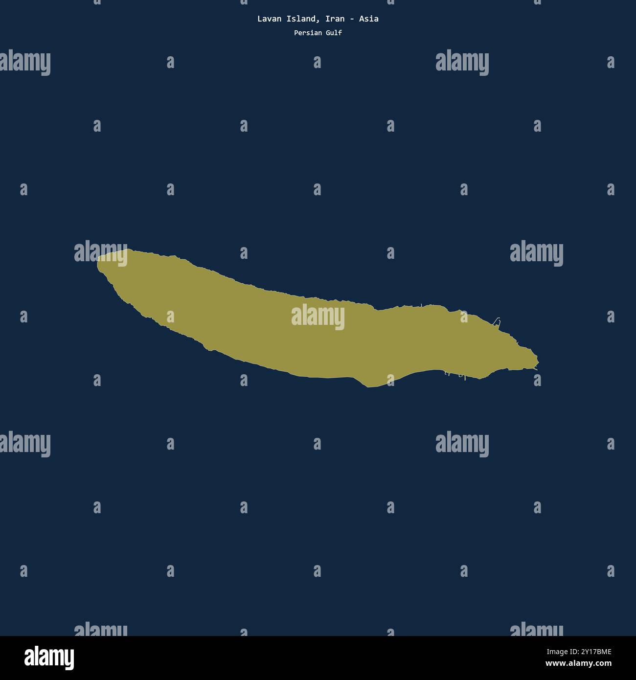 Shape of Lavan Island in the Persian Gulf, belonging to Iran Stock ...
