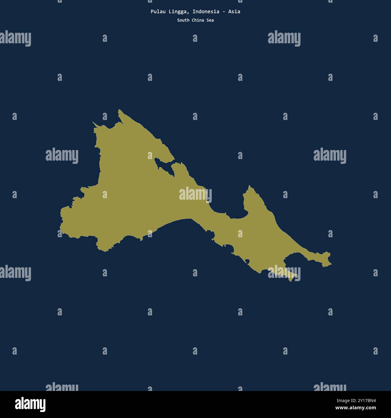 Shape of Pulau Lingga in the South China Sea, belonging to Indonesia ...
